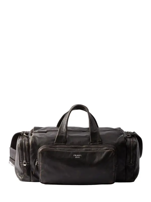 Prada Nappa Leather Duffel Bag - Brown