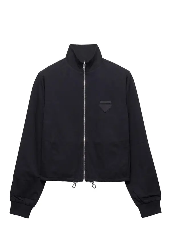 Prada Reversible Jersey Zipper Jacket With Hood - Black