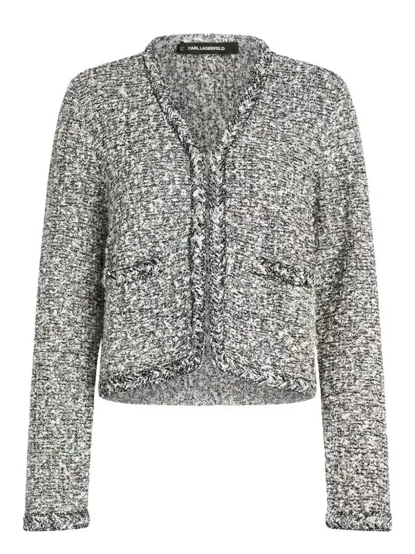 Karl Lagerfeld Bouclé-knit Cardigan - White
