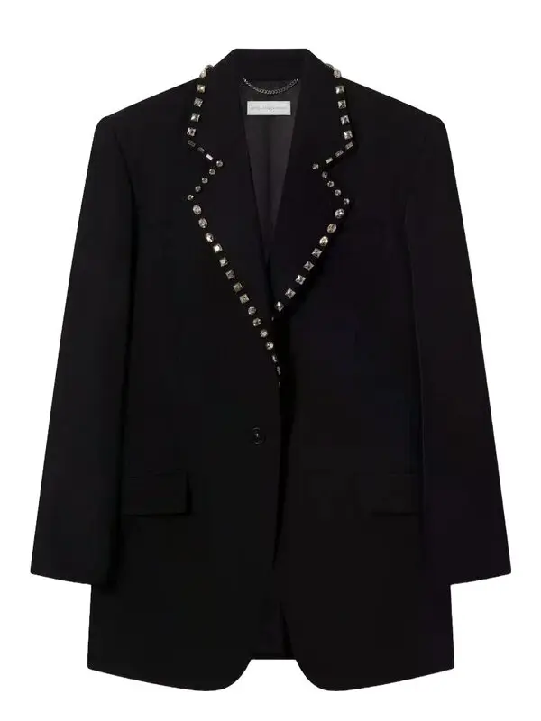 Stella McCartney Crystal Embellished Wool Blazer - Black