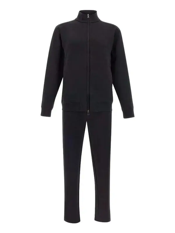 Paul & Shark Logo Embroidered Zip-up Tracksuit - Black