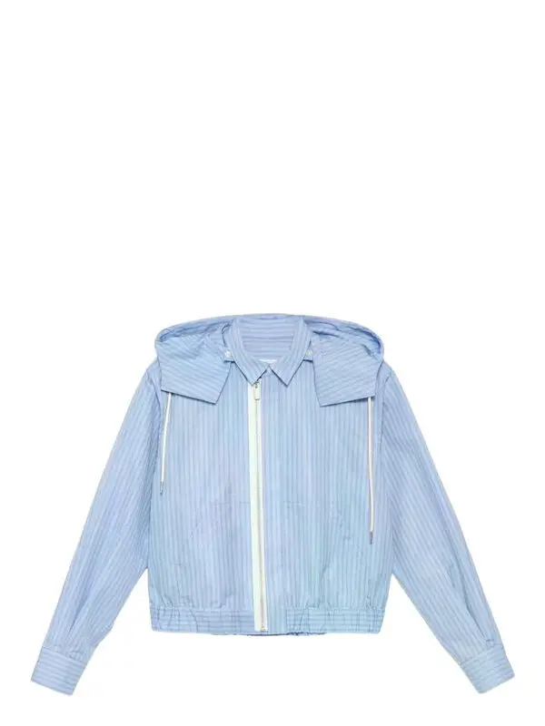 Sacai Striped Hooded Jacket - Blue