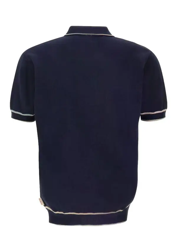 BOB Brett Contrast-trim Shirt - Blue