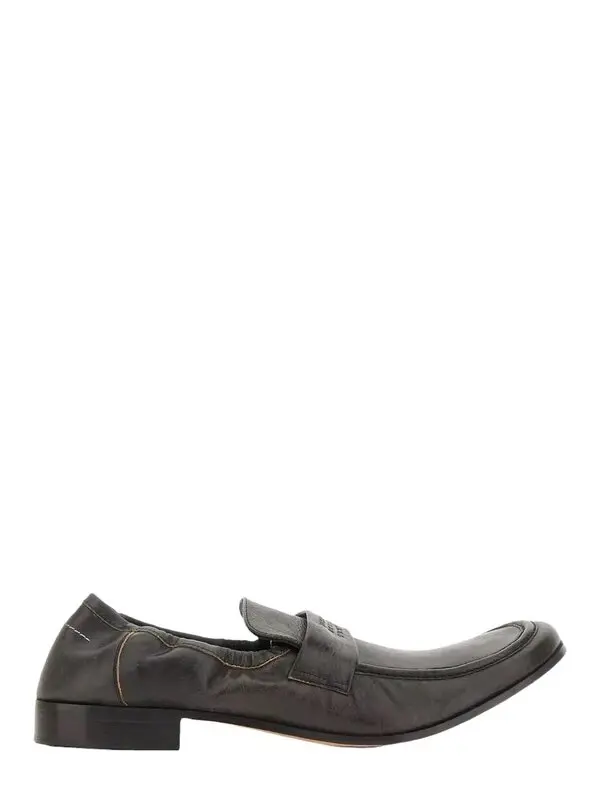 MAISON MARGIELA Swing-toe Leather Loafers - Brown