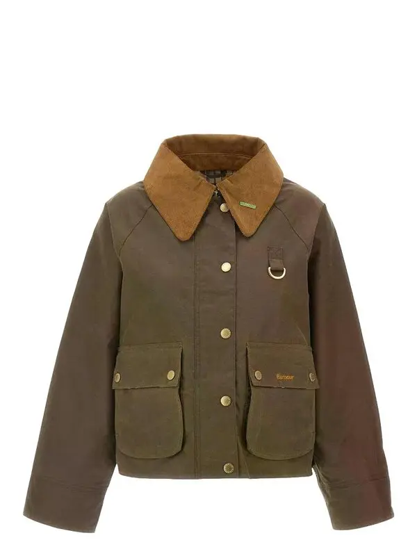 Barbour Corduroy-collar Check-cuff Jacket - Green
