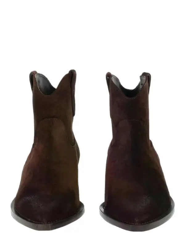 VIA ROMA 15 Suede Western Boots - Brown