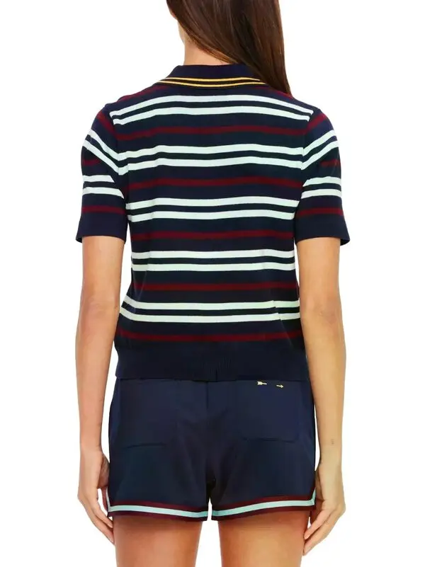 The Upside Archie Striped Polo T-shirt - Blue
