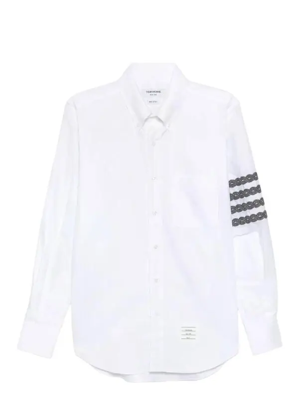 Thom Browne 4-bar Embroidered Shirt - White