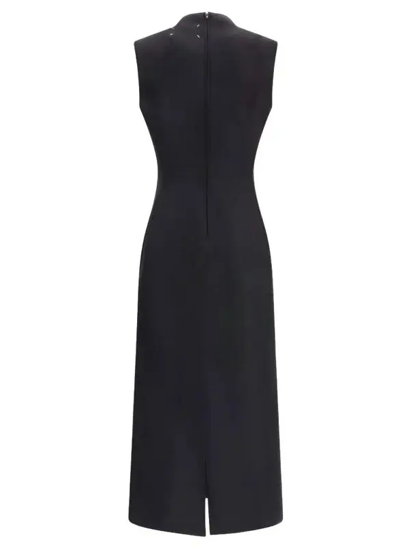 MAISON MARGIELA Sleeveless High Neck Midi Dress With Rear Zip - Black