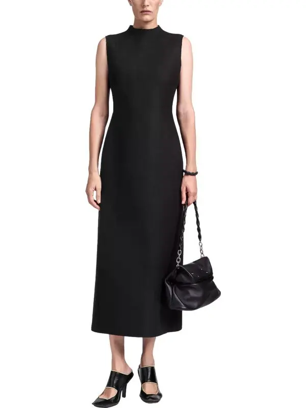 MAISON MARGIELA Sleeveless High Neck Midi Dress With Rear Zip - Black