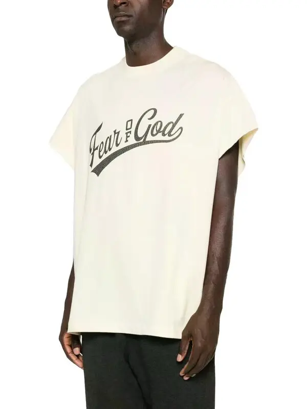 Fear Of God Cut Off 90s Logo-print Cap-sleeve T-shirt - Yellow