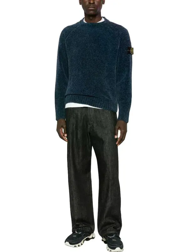 Stone Island Crew Neck Long Sleeve Sweater - Blue