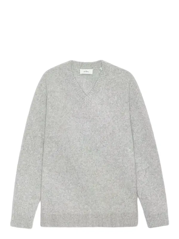LES DEUX Mélange V-neck Sweater - Grey
