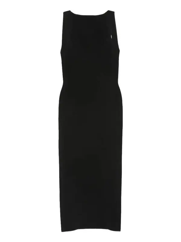 Cult Gaia Ava Open-back Ribbed-knit Midi Dress - Black