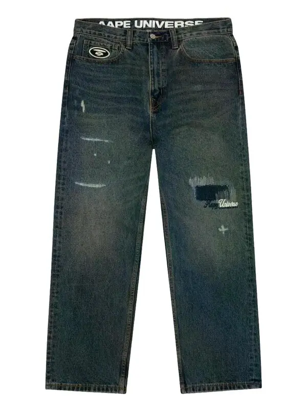 AAPE BY *A BATHING APE Distressed Jeans - Blue