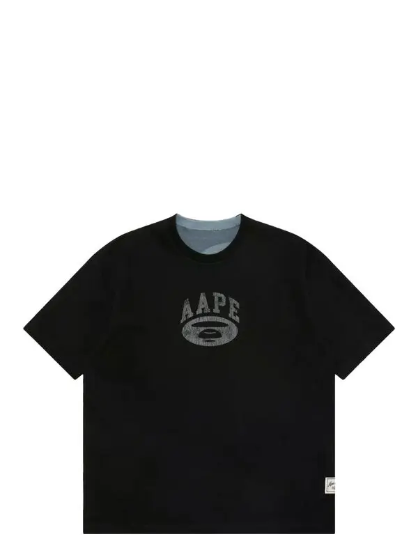 AAPE BY *A BATHING APE Moonface Logo-print T-shirt - Black