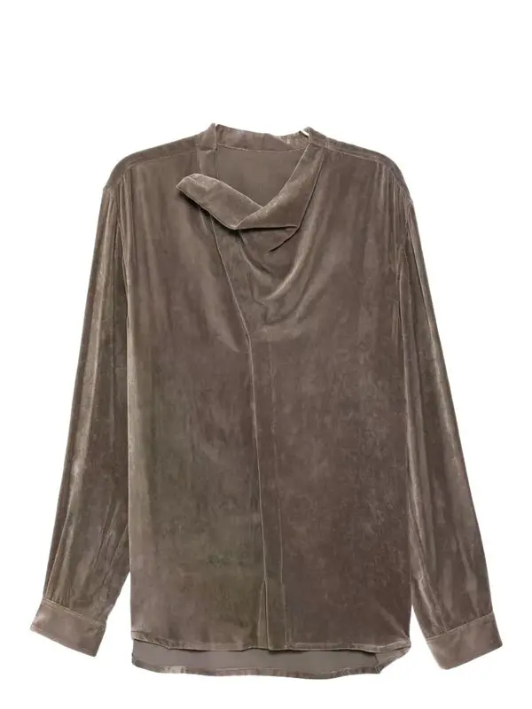 Rick Owens Velvet-effect Draped Shirt - Brown