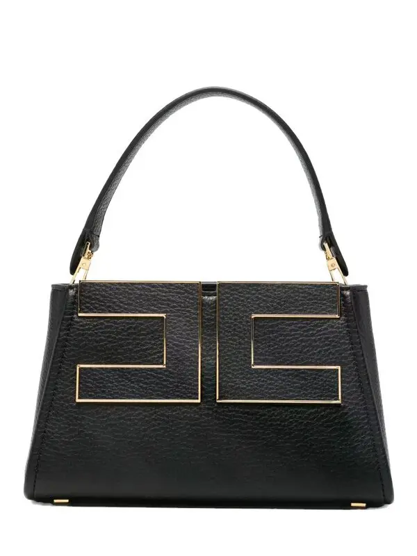 Elisabetta Franchi Logo Plaque Tote Bag - Black