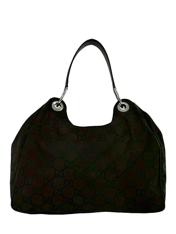 Gucci Gg Monogram Shoulder Bag - Brown