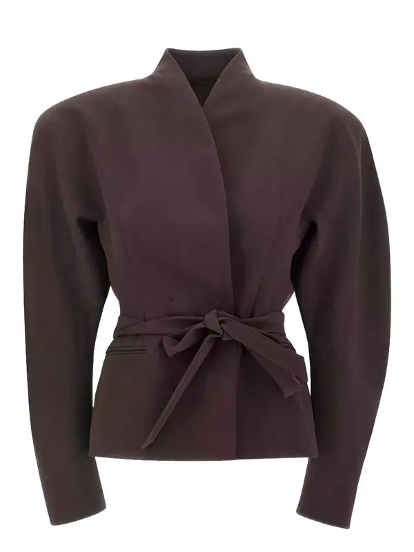 Andamane The Attico Margaux Belted Jacket - Purple