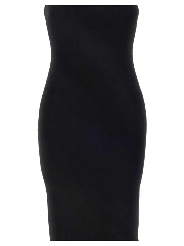 KAOS Lace-up Knitted Midi Dress - Black