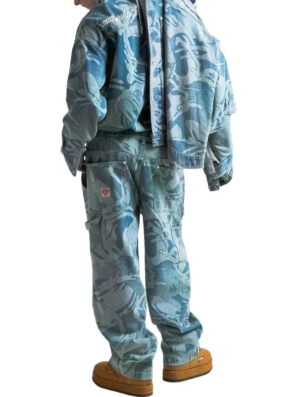 AAPE BY *A BATHING APE Camouflage Print Jeans - Blue