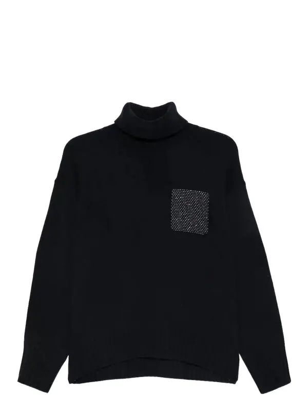 Peserico Embellished Roll-neck Jumper - Blue