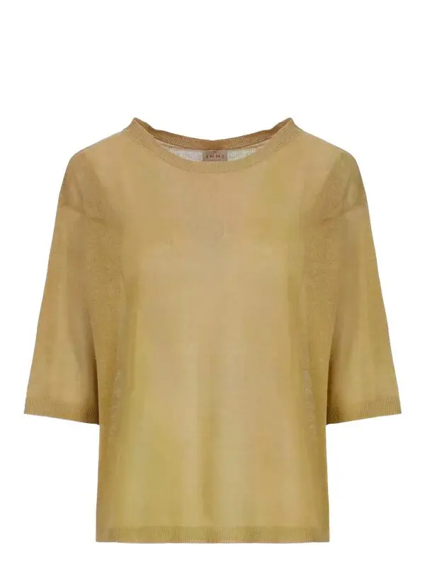 EMME Short-sleeve Knitted Sweater - Brown