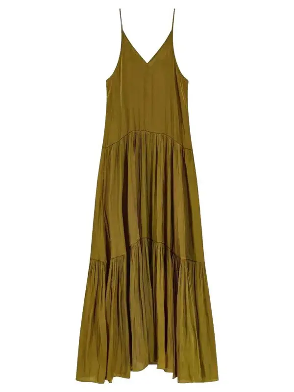 NO-IA Ruffled V-neck Maxi Dress - Yellow
