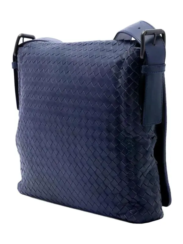Bottega Veneta 2011 Nappa Intrecciato Flap Crossbody Bag - Blue