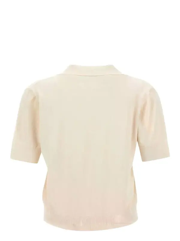 KAOS Jewel Embellished Knitted Polo Shirt - Neutrals