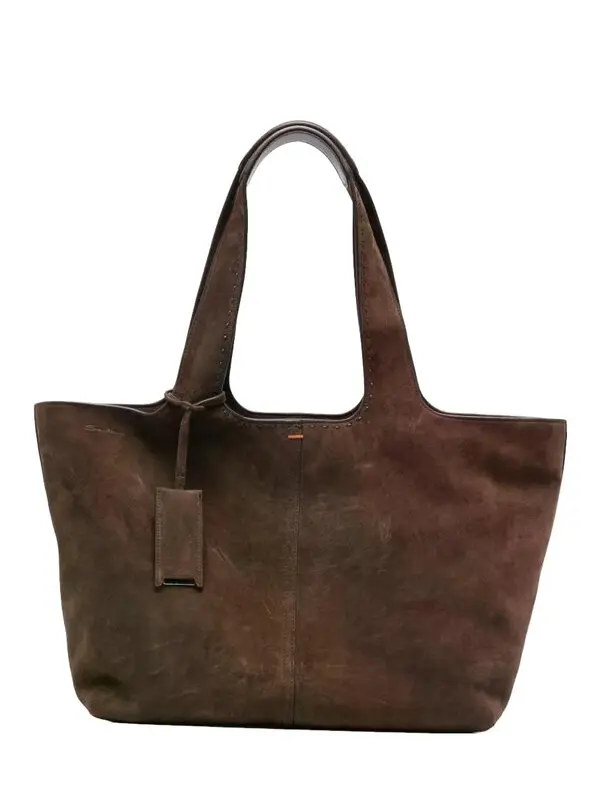 Santoni Suede Tote Bag - Brown