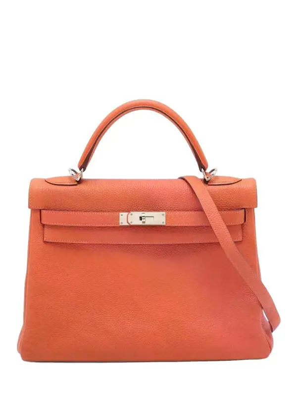 Hermès Togo Leather Kelly Ii Retourne 32 Satchel - Orange