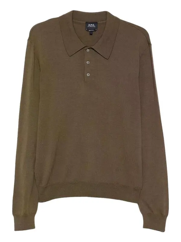 A.p.c. Long-sleeve Polo Shirt - Green
