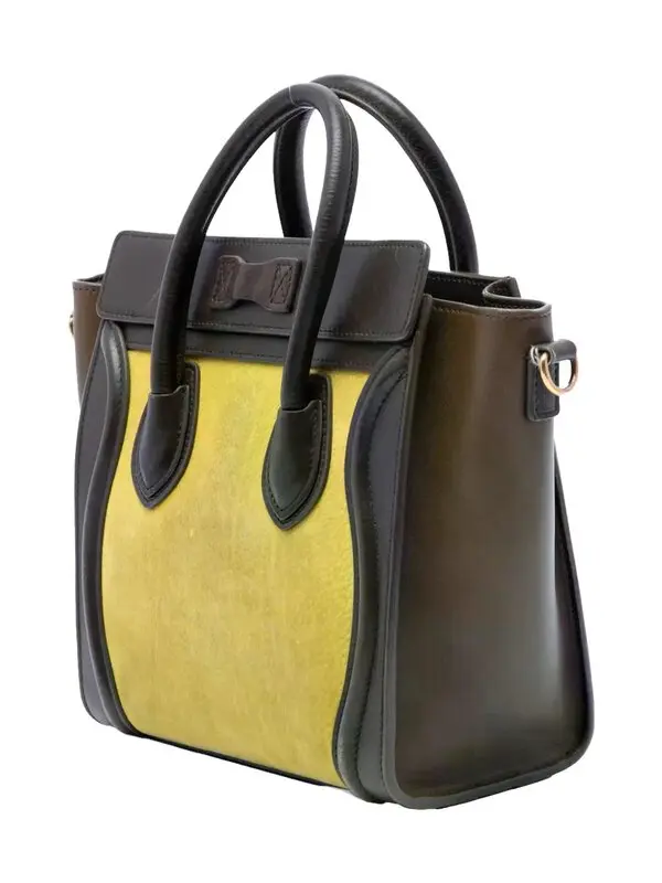 Celine Leather Luggage Tote Satchel - Yellow