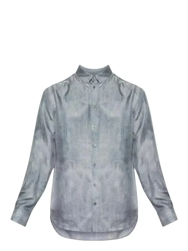 Giorgio Armani Button-down Silk Shirt - Blue