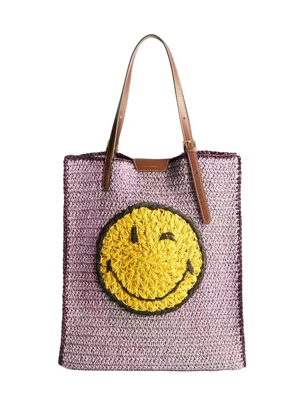 ANYA HINDMARCH Wink Woven Tote Bag - Purple