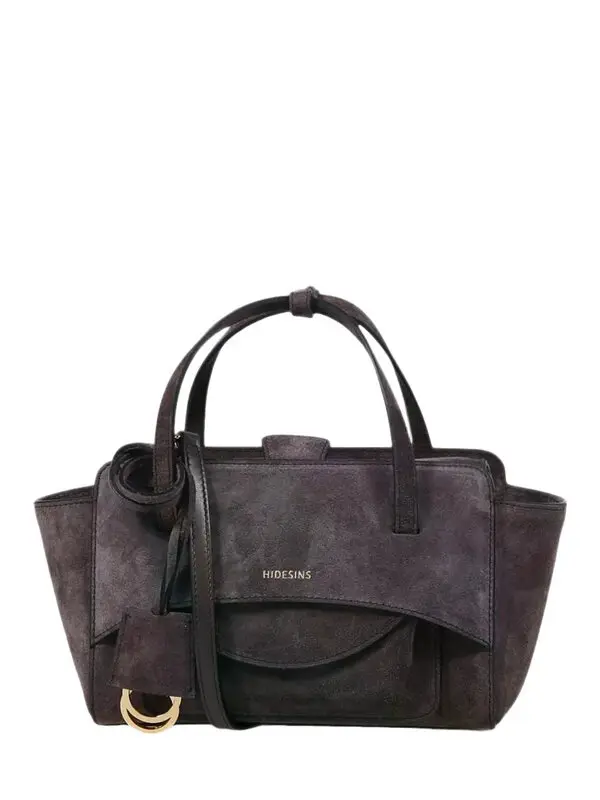 HIDESINS Suede Logo-lettering Tote Bag - Grey