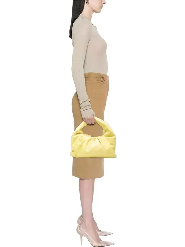 Bottega Veneta Lambskin The Pouch Shoulder Bag - Yellow