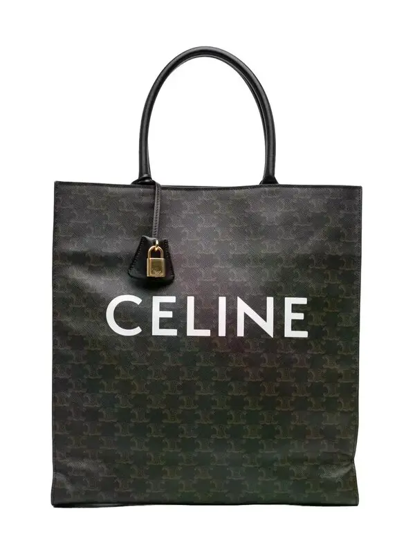 Celine Large Triomphe Coated Canvas Vertical Tote Bag - Brown