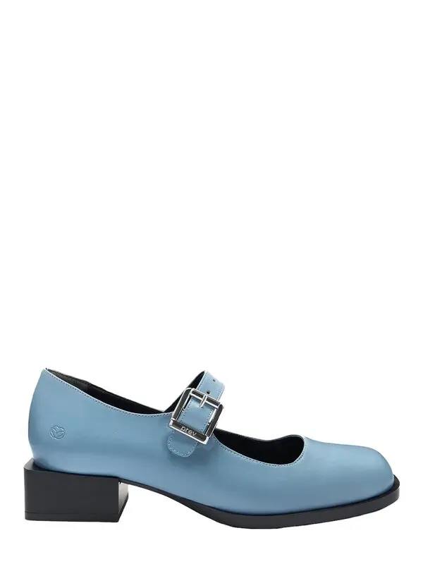 PREV Mary Jane Naia : Geometric Block Heel And Pin-buckle Detail - Blue
