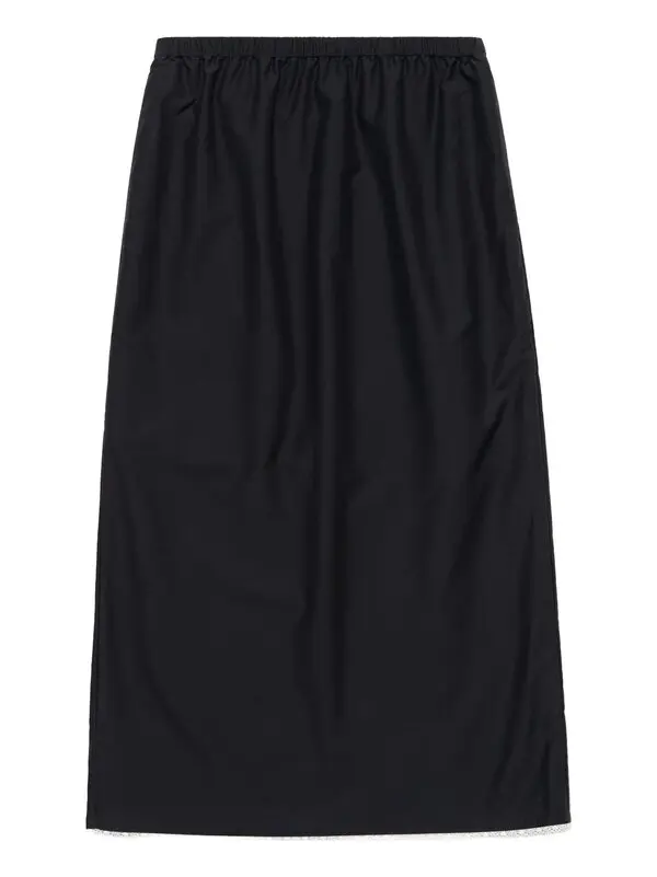ALAS Name Silk-cotton Lace Trim Skirt - Black