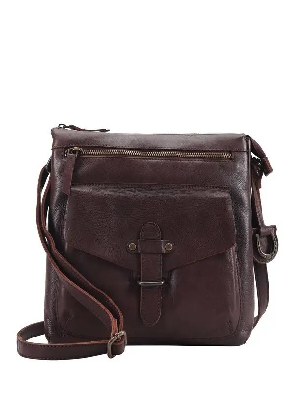 LLOYD BAKER Helene Crossbody Bag In Washed Leather - Purple