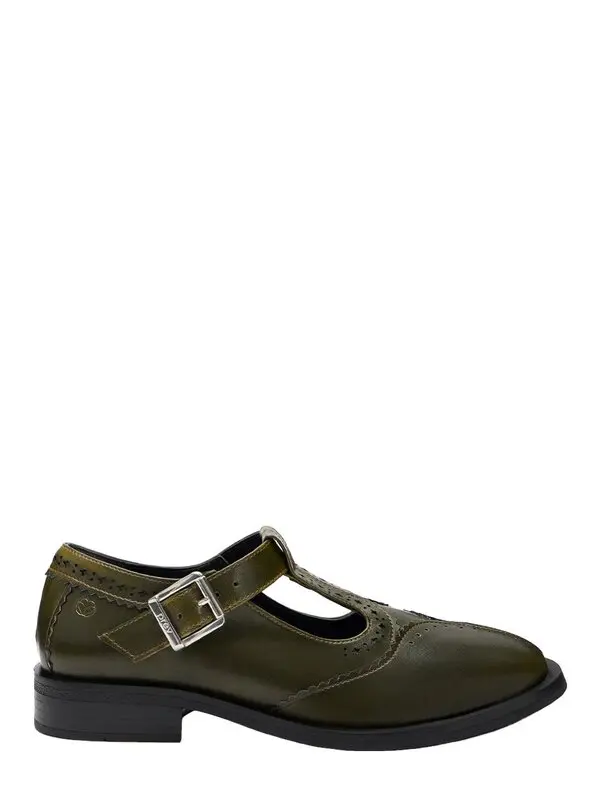 PREV Rosa Olea Mary Jane Shoes With Star Brogue Detailing - Green