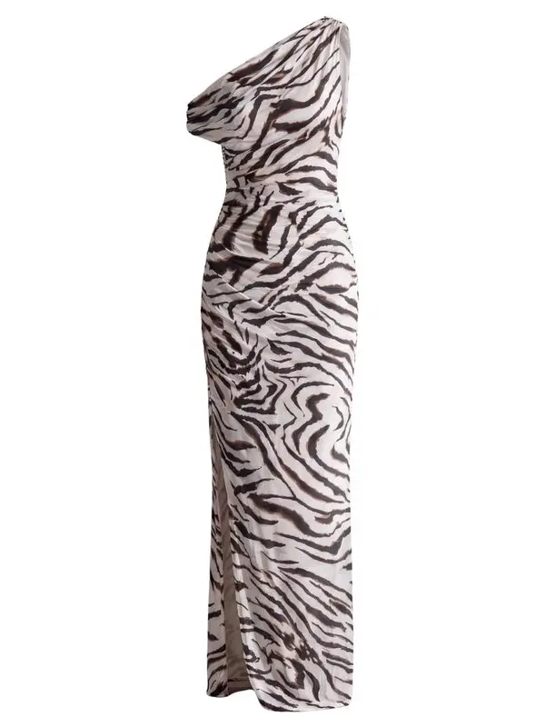 ALOMA STUDIO Caresse Maxi Dress Zebra Print - Yellow