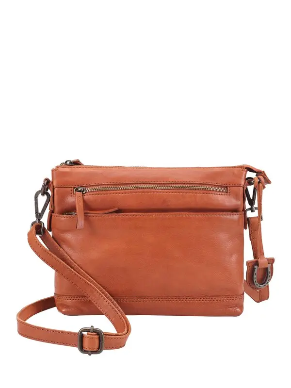 LLOYD BAKER Dimitra Washed Leather Crossbody Bag - Brown
