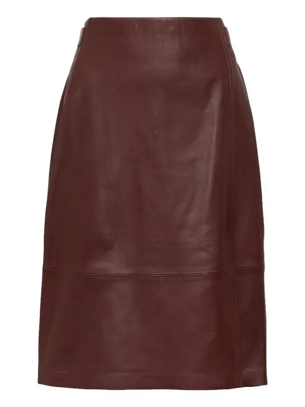 Vince Leather Pencil Skirt - Red