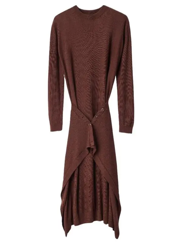 LEMAIRE Buttoned Knitted Dress - Acajou