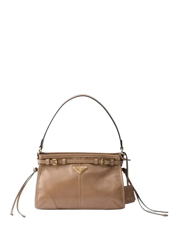 Prada Bonnie Small Leather Handbag - Cameo