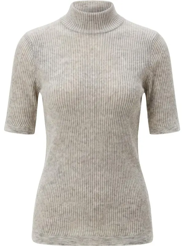Brunello Cucinelli High-neck Short-sleeved Knitwear - Gray